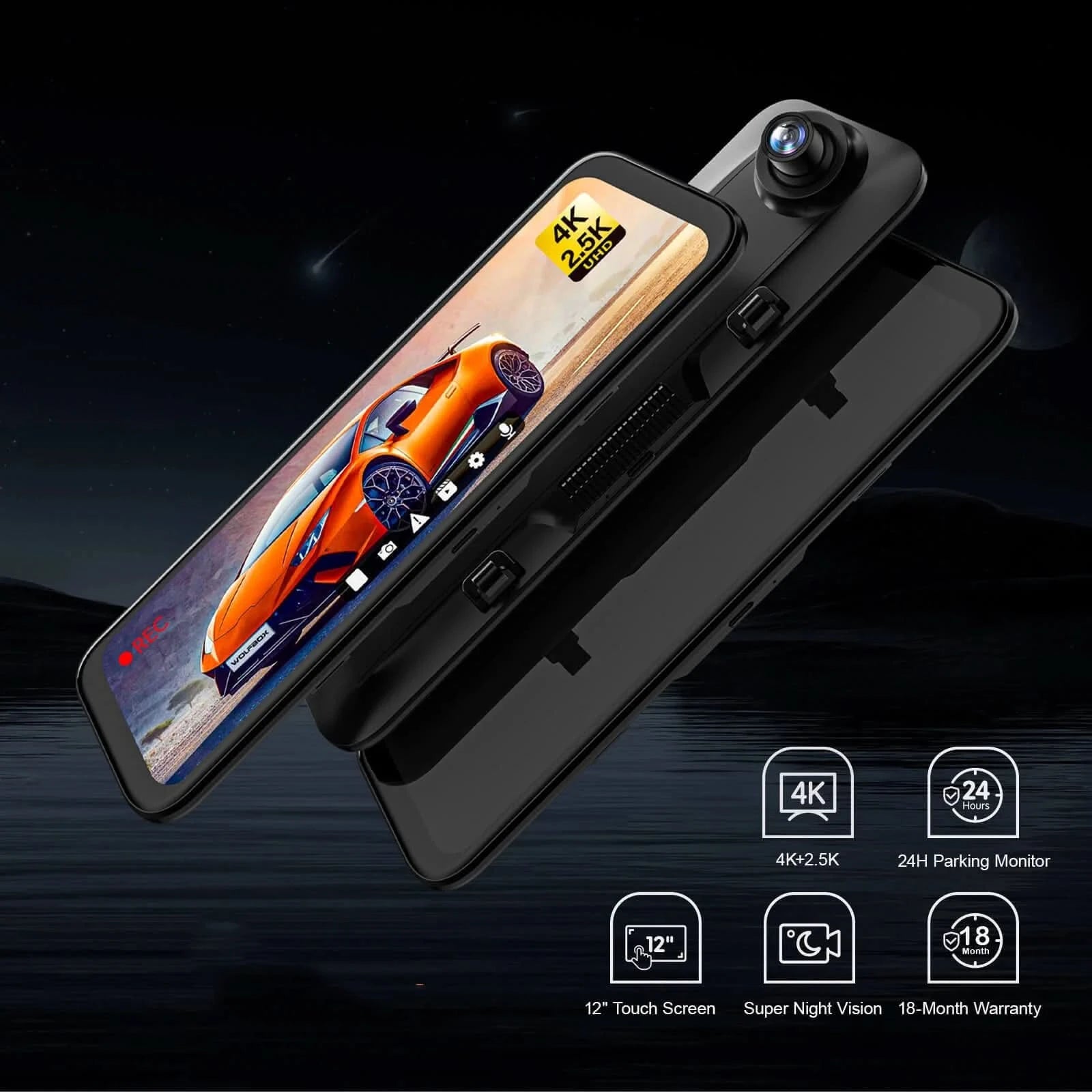 WOLFBOX G900 4K+2.5K Touch Screen Parking Monitoring Dash Cam