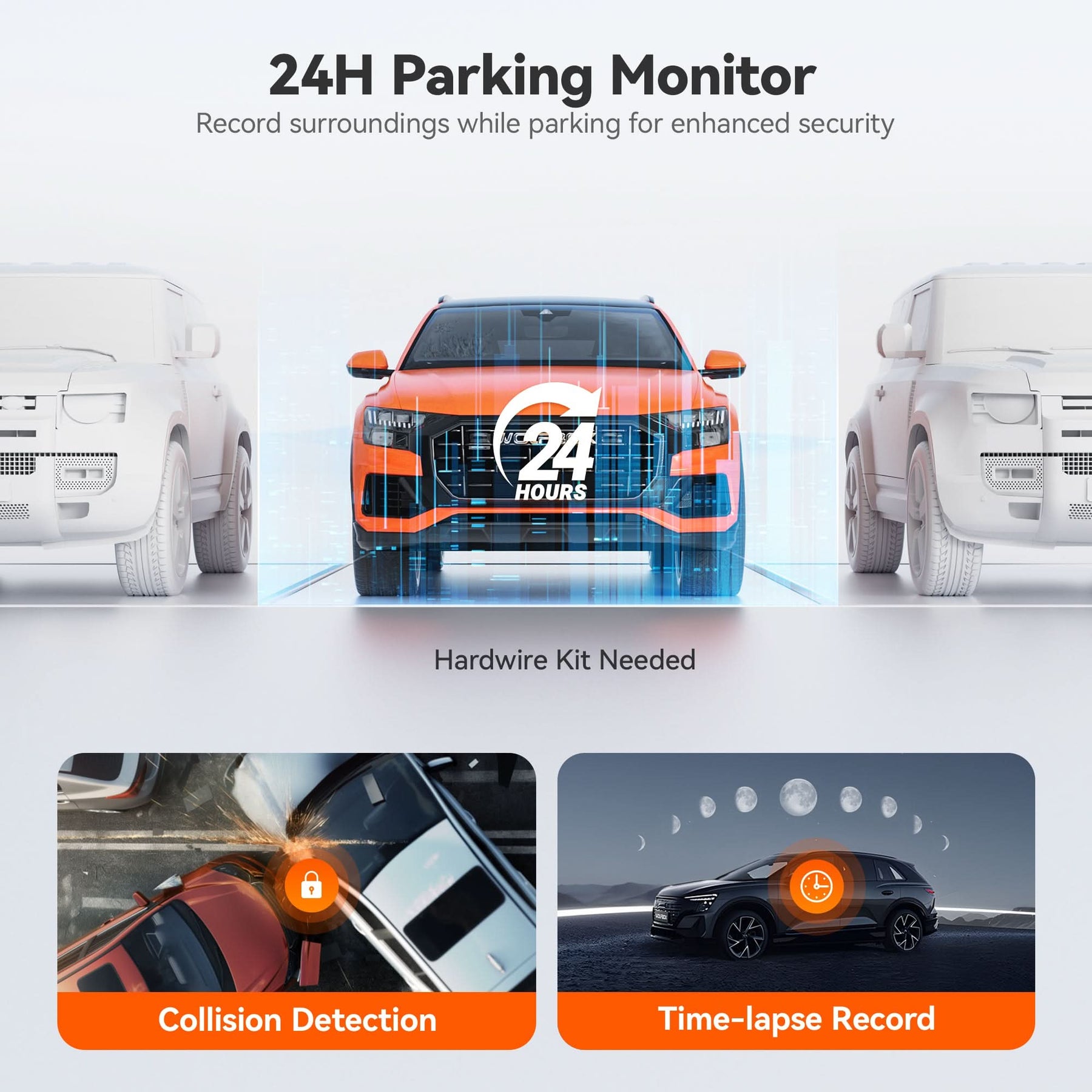 WOLFBOX G850Pro 4K Wifi ADAS Front and Rear Mirror Dash Cam