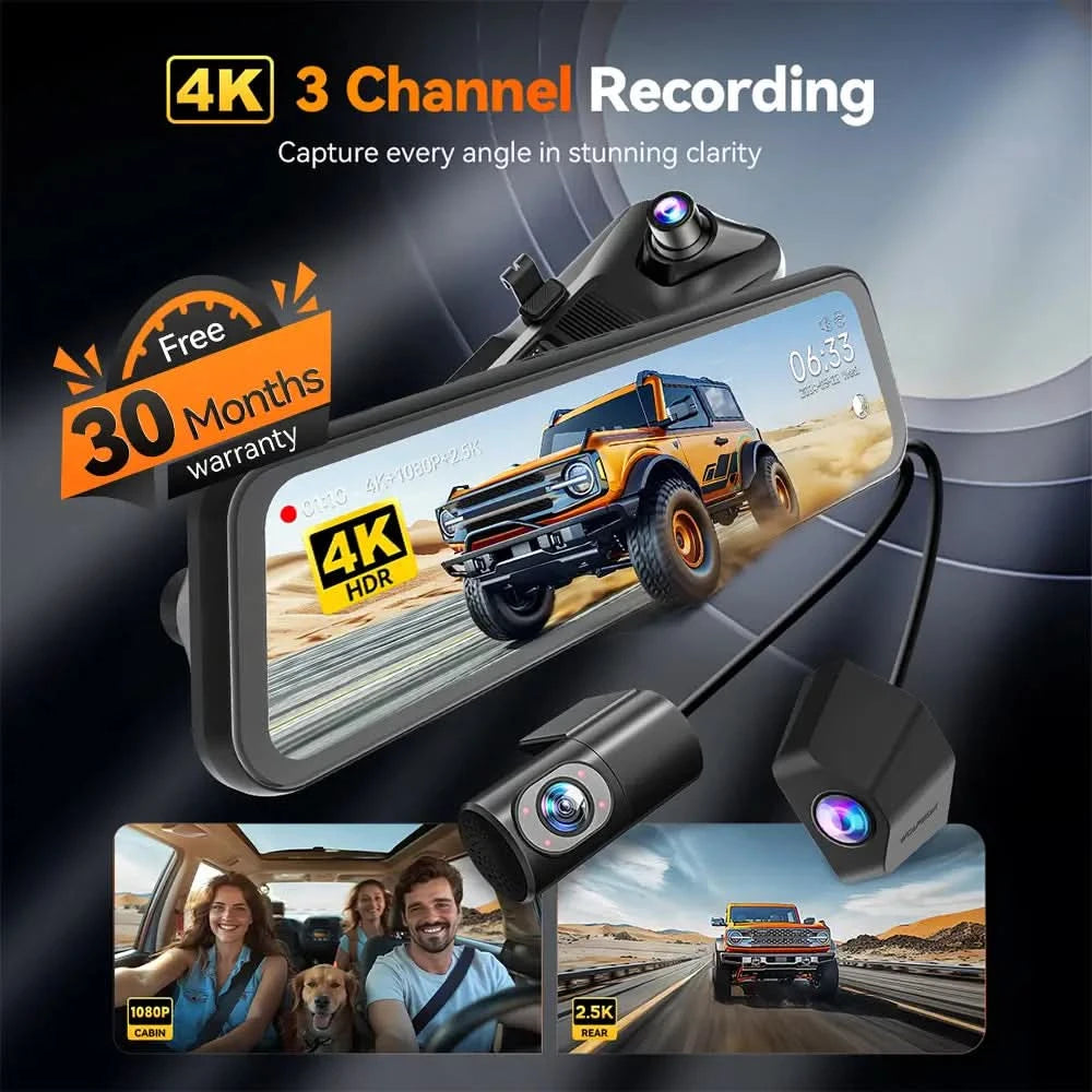 Wolfbox G900Tripro 3‑Channel Cabin Dash Camera