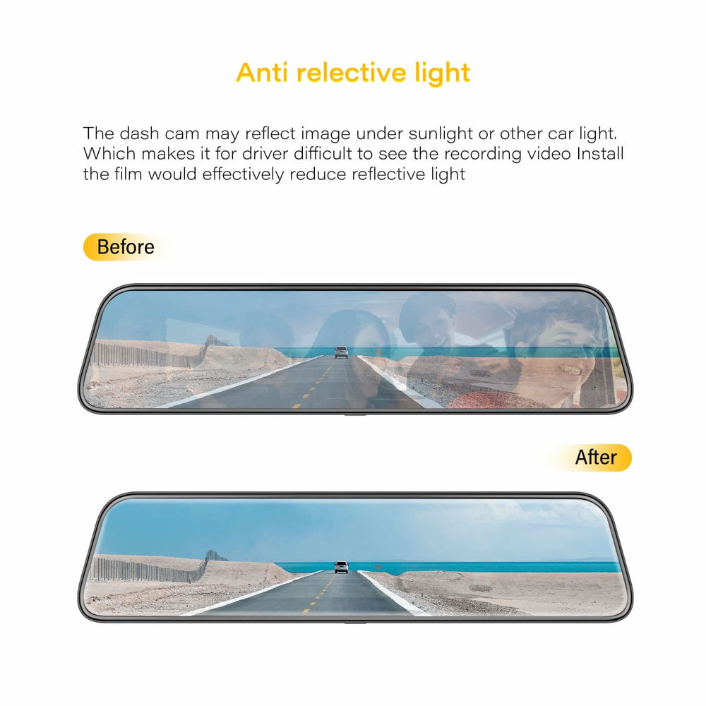 WOLFBOX 12inch Anti-Glare Film for Rear View Mirror Camera