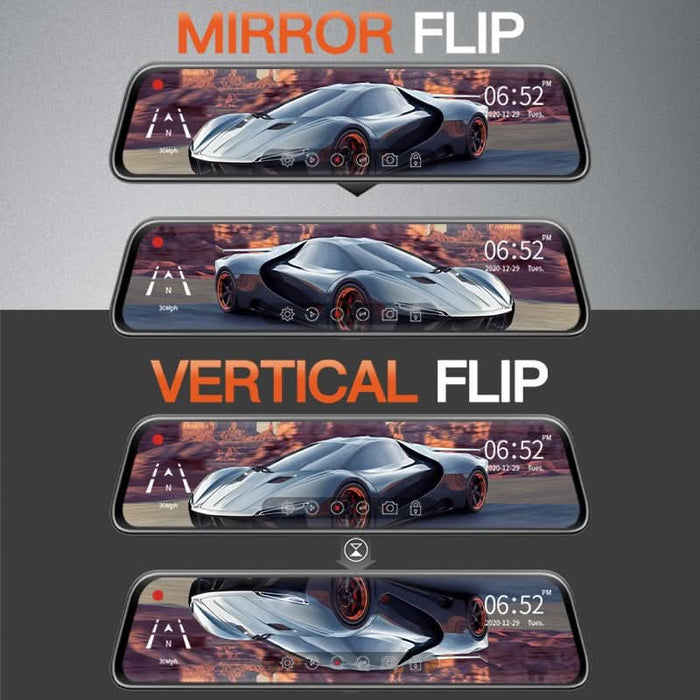 WOLFBOX G840S 12″ 4K Mirror Dash Cam 2160P Full HD Smart Rear View Cam